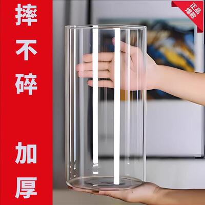 鱼缸透明防摔亚克力鱼缸简约圆筒斗鱼缸客厅办公室桌面家用造景鱼