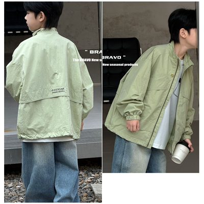 布芮欧男童春季拼色立领外套