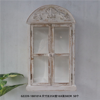 HUAXIA-北欧复古做旧仿古壁柜软装装饰古董白壁柜
