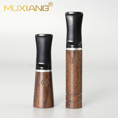 黑檀木雪茄烟嘴男士便携手工实木9mm过滤芯咬嘴头循环型专用配件