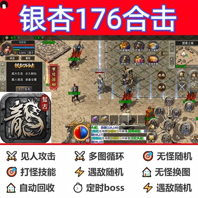 银杏176合击辅助脚本定计时神器传奇挂机云手机现货全自动盒子