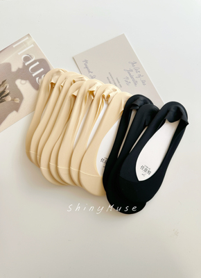 夏季薄款纯棉底浅口隐形硅胶防滑不掉跟高跟鞋单鞋短筒袜子