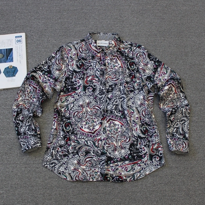 乐福佬仁 齐下副线 撤柜 女装 印花长袖衬衫 E we shitoday