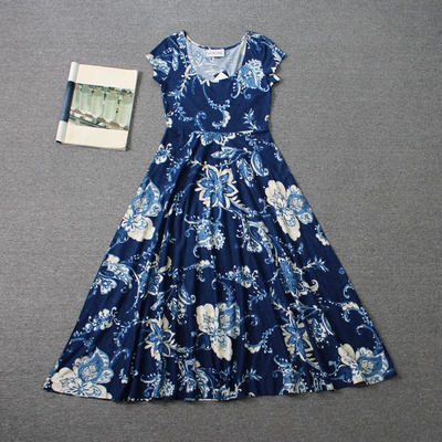 心醉的配色 乐福佬仁齐下副线 女装收腰长款连衣裙 F1 weshitoday