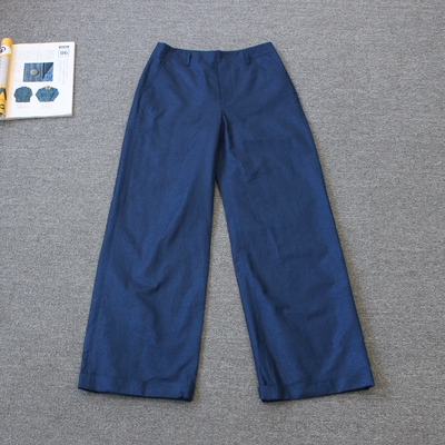 乐福佬仁女装 亮丝高腰直筒休闲裤we shi today D17