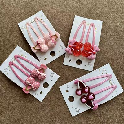 MonsoonChildren原单儿童发夹粉嫩可爱樱桃对夹宝宝BB夹售罄无补