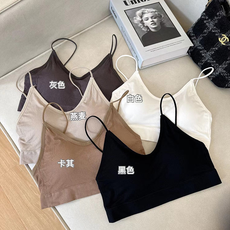 吊带女韩系新款少女内衣无钢圈打底美背抹胸防走光背心8123
