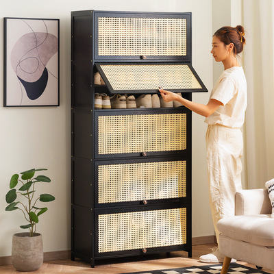 鞋柜门口家用大容量鞋架子入户收纳神器省空间实木室内简易a0040