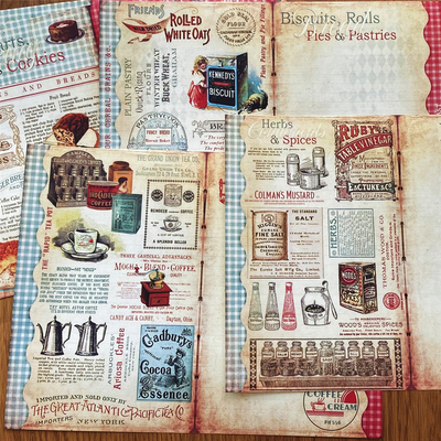 junk journal复古咖啡食谱英文海报手帐拼贴装饰拍照背景素材纸