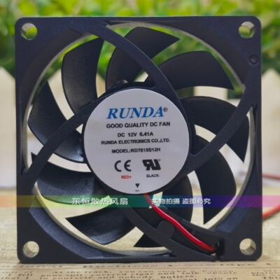 RUNDA/润达 RD7015S12H 12V 0.41A 7015 7CM CPU机箱电源散热风扇