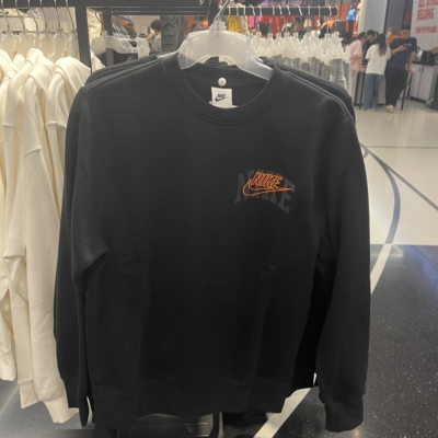 Nike/耐克男子运动训练休闲加绒保暖印花圆领卫衣FV4446-010