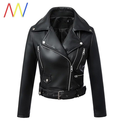 Spring Women Color Jackets For Waist Leather Jacket Coat