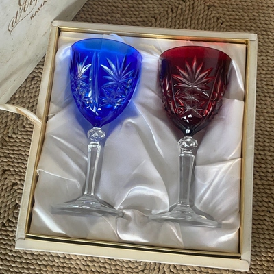 日本回流 法国制 cristal darques 水晶杯 切子杯 高脚杯 1-111