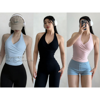 CSB~V领交叉挂脖背心瑜伽服