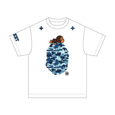 美式复古猴子迷彩印花短袖T恤