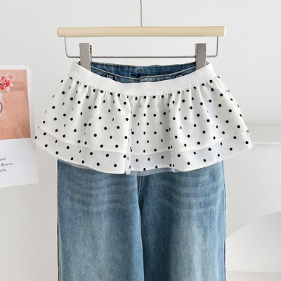 春夏设计感波点松紧腰遮臀半身裙