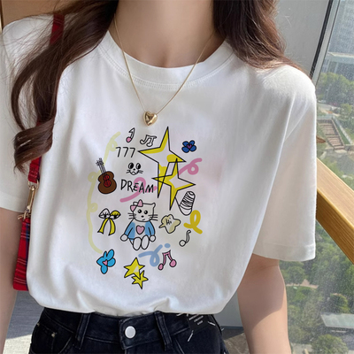 夏季2025纯棉短袖t恤女新款