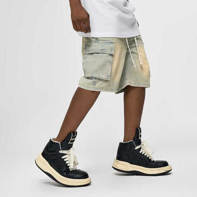 YORAINBOW美式复古直筒牛仔短裤