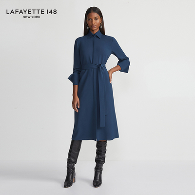 LAFAYETTE148/拉飞逸通勤高质感长袖衬衫连衣裙