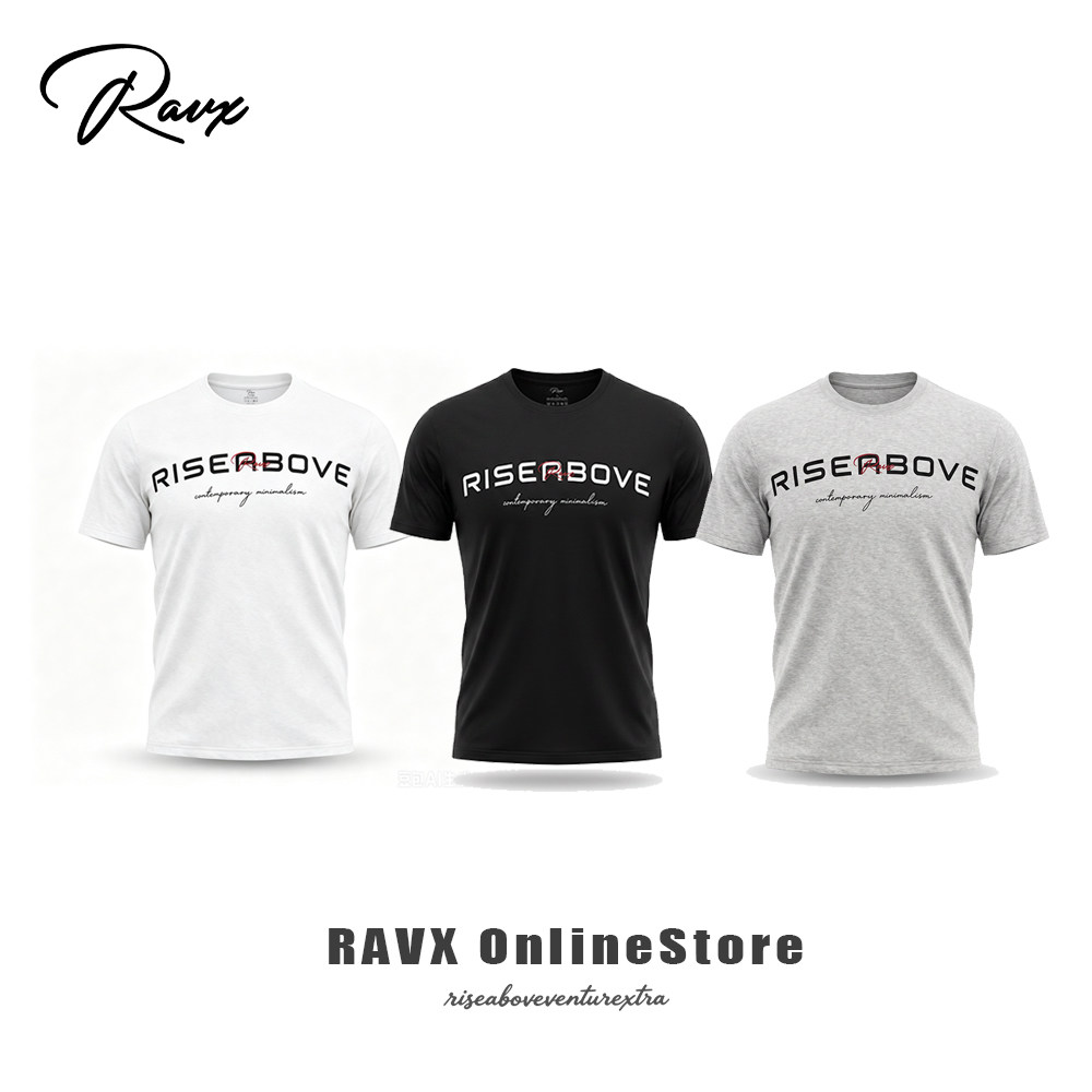 RAVX【RISEABOVE】立体印花夏季凉感收袖口小领口速干运动短袖T恤