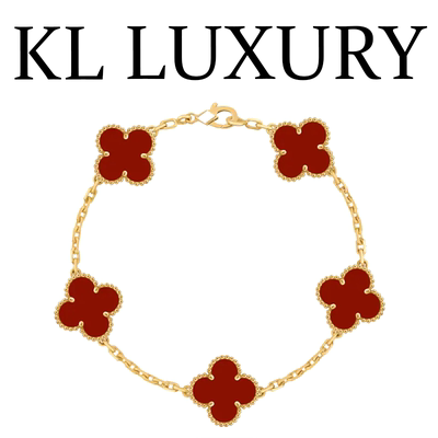 四叶草五花手链女镀18k黄玫瑰金