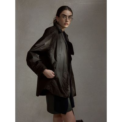 [共线]COLNE早春新款设计感羊毛夹棉铁丝衬衣夹克棉服外套C6018