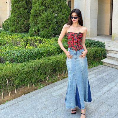 【清货】For Love and Lemons玫瑰抹胸上衣 VenaLabel牛仔半裙