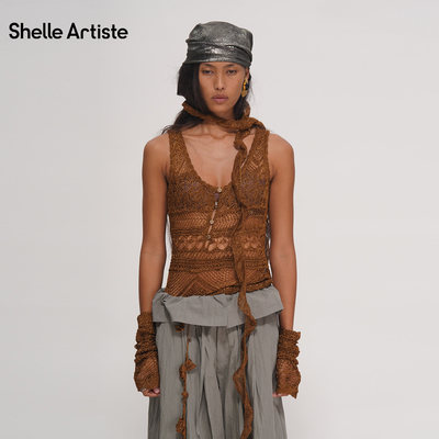 Shelle Artiste 26夏季新款镂空显瘦针织背心女跳舞吧双面背心