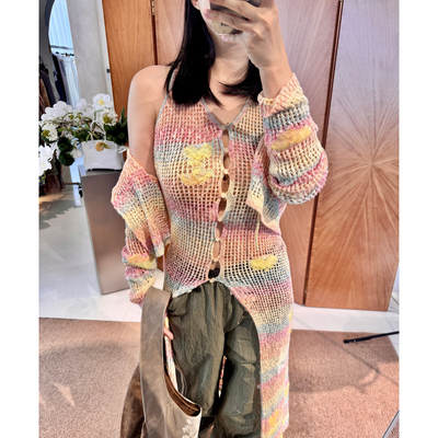 SHELLE ARTISTE进口纱干杯吧背心开衫连衣裙一起运动吧多功能裤