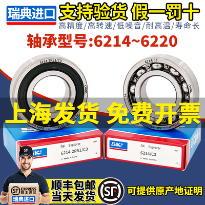 瑞典SKF进口轴承6214 6215 6216高速6217 6218 6219 6220-2RSH/C3