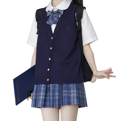 刺篇原创樱阪学院针织开衫背心