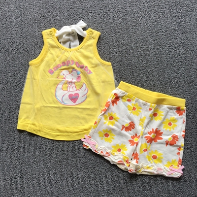 史努比女童针织无袖套装