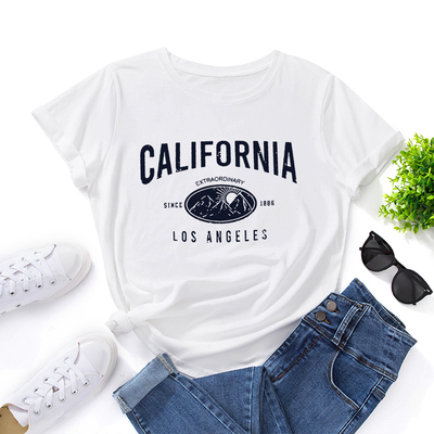 欧美女装纯棉宽松薄款短袖T恤