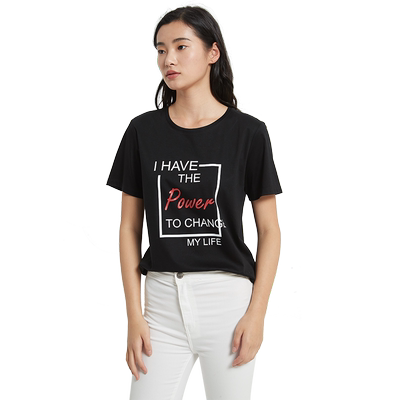 万丽服饰100%丝光匹马棉印花t恤