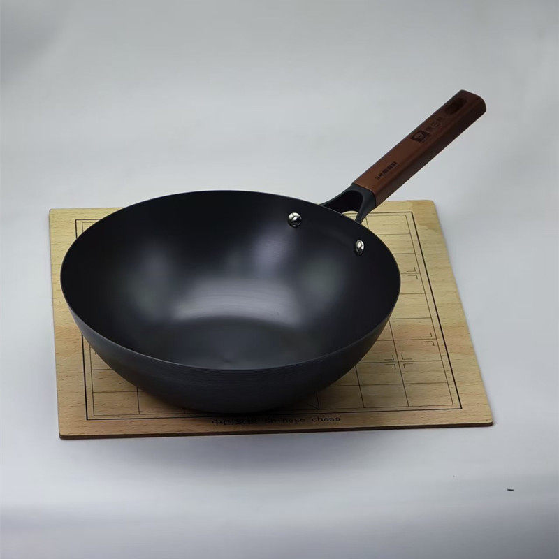 康巴赫无涂层深氮真不锈平底炒锅超轻款家用炒菜锅不易锈送妈妈30