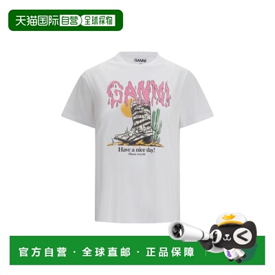 香港直邮GANNI甘尼Western cowboy boots T女士T恤