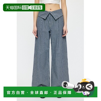 日本直邮MOUSSY 女士 高腰束腰设计阔腿牛仔裤 010JAA111611