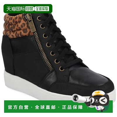 自营 journee collectionJournee女式Clarity高帮楔形运动鞋-豹纹