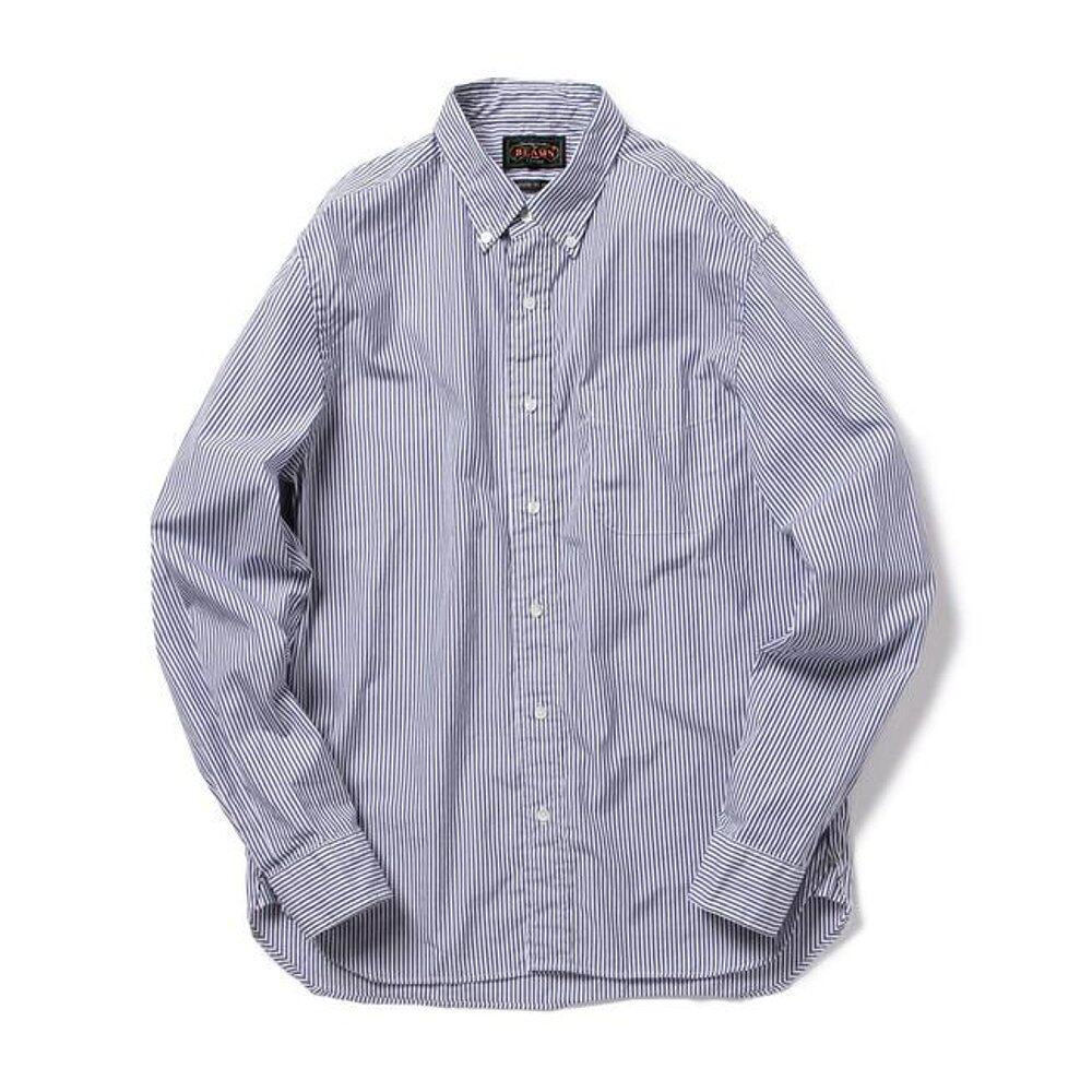 【BEAMS百名品】BEAMS PLUS / 宽松伦敦条纹纽扣衬衫