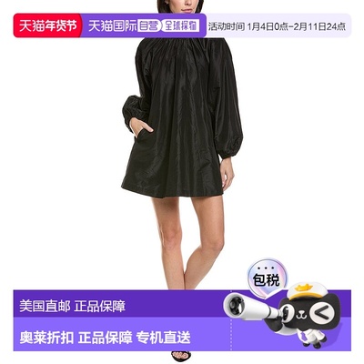 自营Cynthia Rowley Silk Taffeta Mini Dress - black 美国奥莱