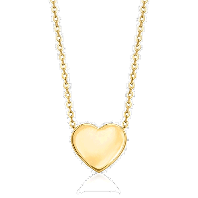 自营 Ross-Simons 14kt 黄金心形吊坠项链 - 18 英寸 美国奥莱直