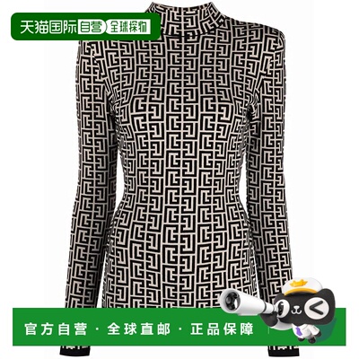 香港直邮BALMAIN 女士针织衫 WF0KF000K253GFE AW2022 黑色毛衣