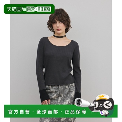 1h可退 日本直邮Diagram 女装 双色罗纹针织上衣 细颈带设计 0326