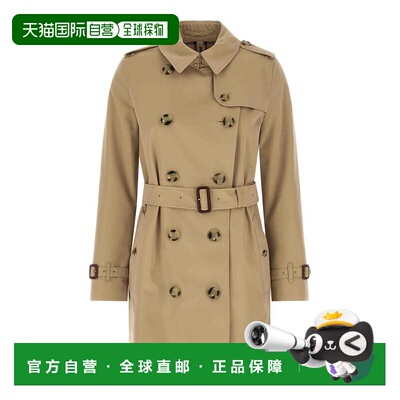 香港直邮BURBERRY 女士大衣 8117251 CO 浅棕色 Kensington Trenc