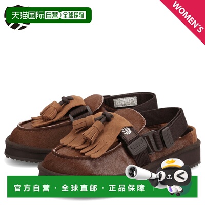 日本直邮SHAKA MOC MULE 女士凉鞋 穆勒鞋 流苏 牛毛 厚底 深棕色