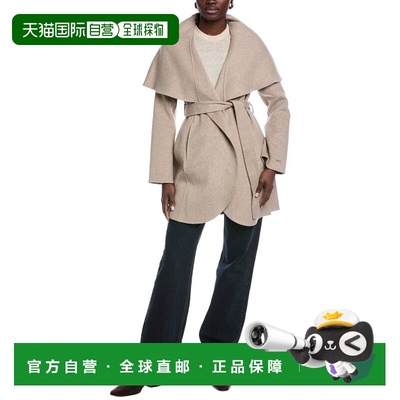 自营Tahari Marilyn Wool-Blend Coat - brown 美国奥莱直发