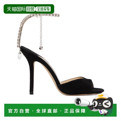 香港直邮JIMMY CHOO 女士高跟鞋 SAEDASANDAL100BLACKCRYSTAL皮鞋
