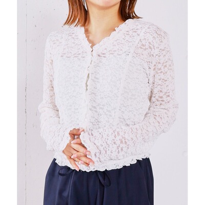 1h可退 日本直邮archives女装蕾丝荷叶边开衫 261150070006