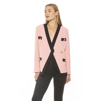 alexia admor【美国奥莱】直发 Emele 西装外套象牙色/黑色