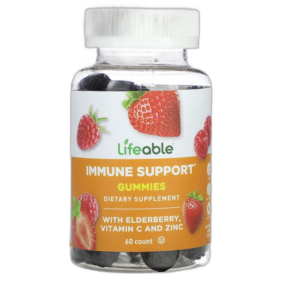 香港直邮Lifeable、免疫支持软糖，含接骨木浆果、维生素 C 和锌6